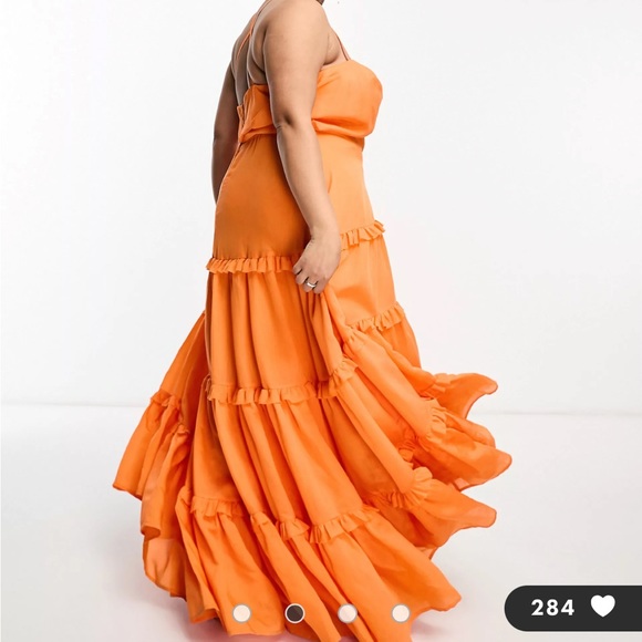 ASOS Curve | Dresses | Hi Low Tiered Orange Frill Dress | Poshmark